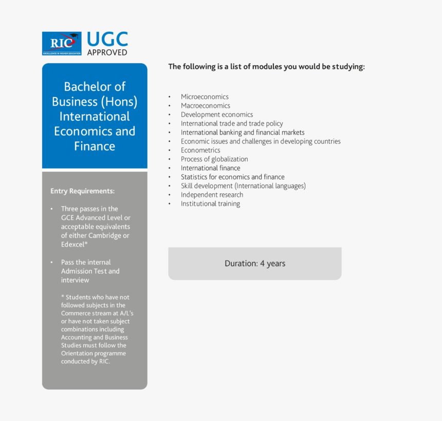 UGC Approved Degrees in Sri Lanka - Royal Institute of Colombo